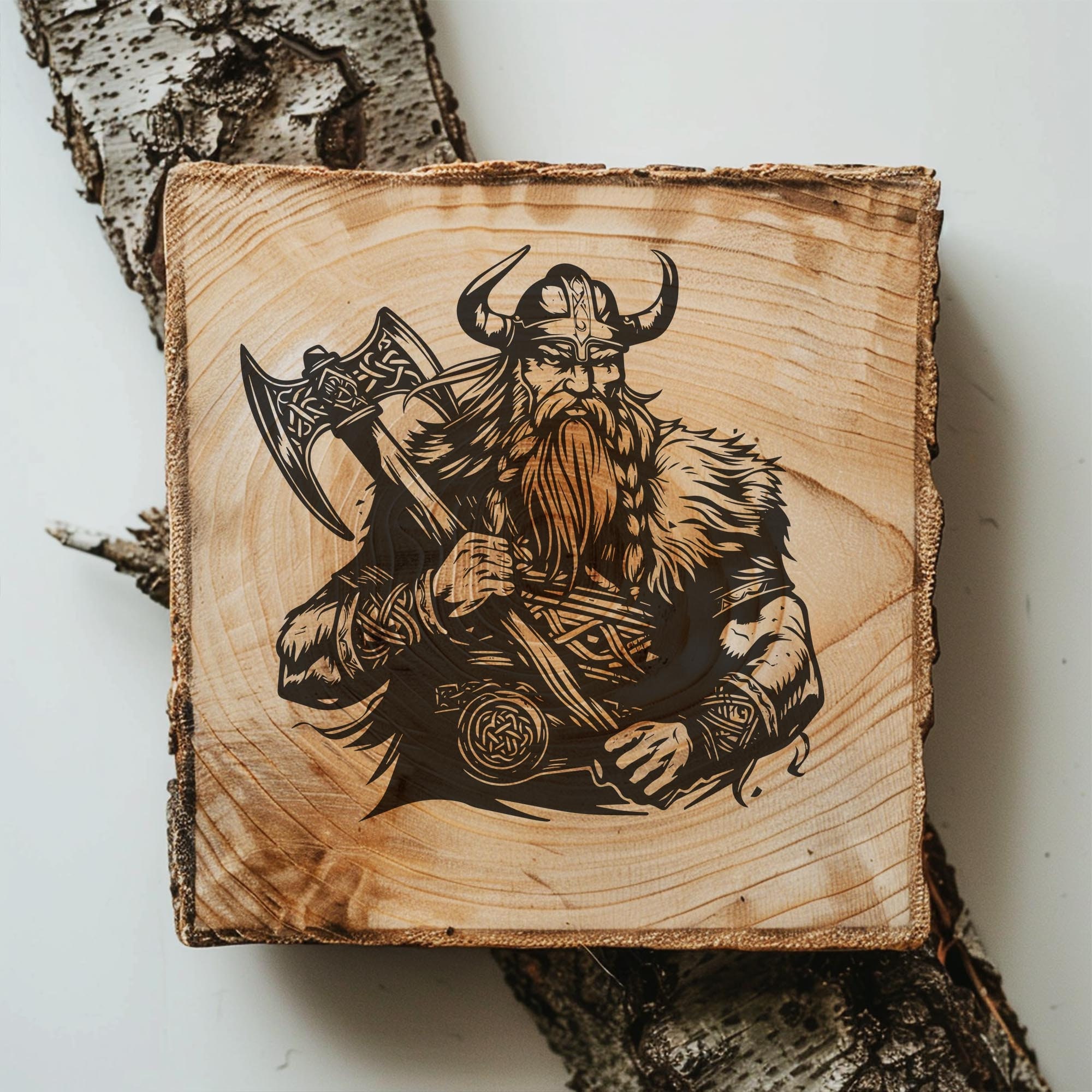 Viking Warrior Axe PNG Bundle SVG DXF Laser Burn Wood Engrave Lightburn ...
