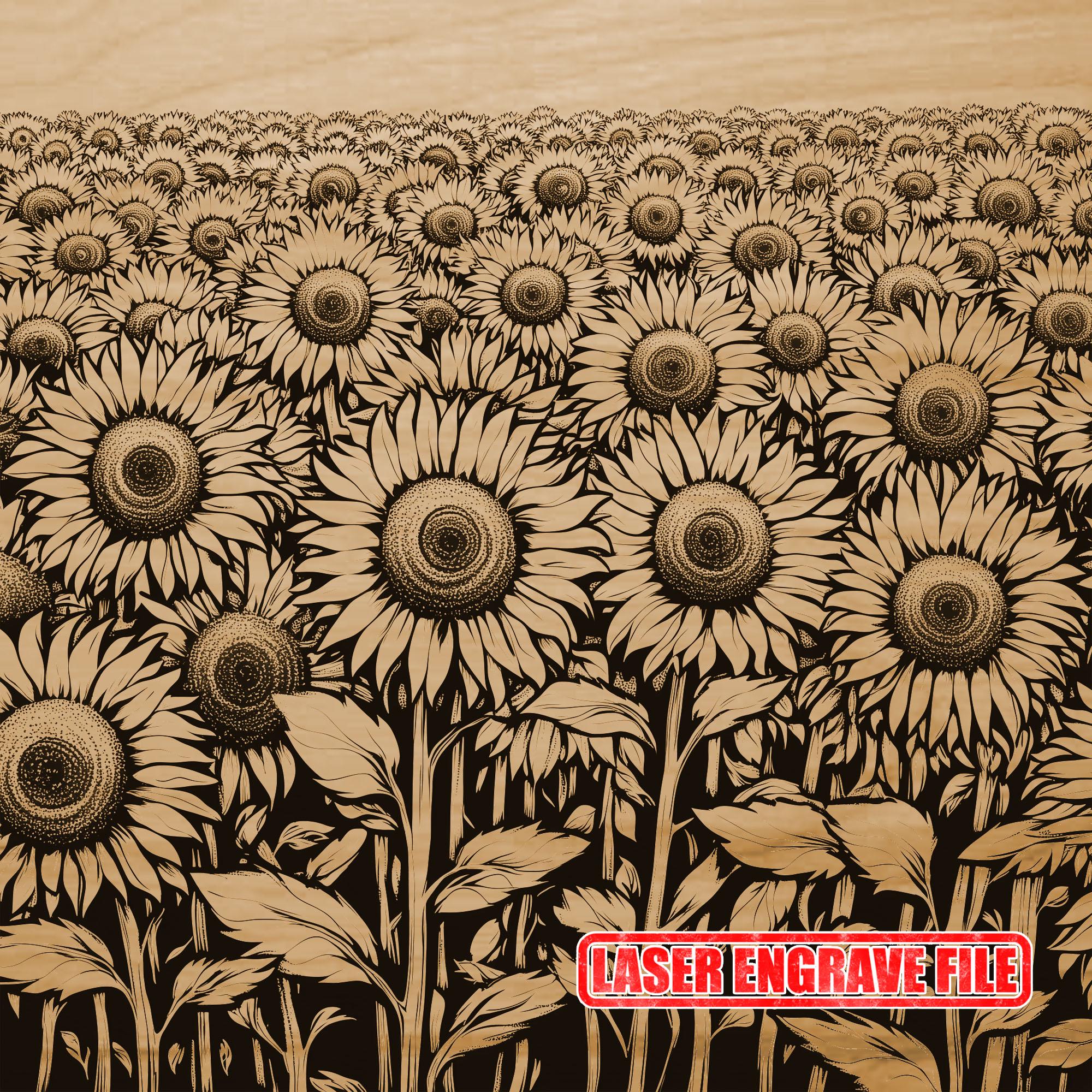 Sunflower Field Laser Engrave SVG File PNG File Laser File | Laserdatei ...