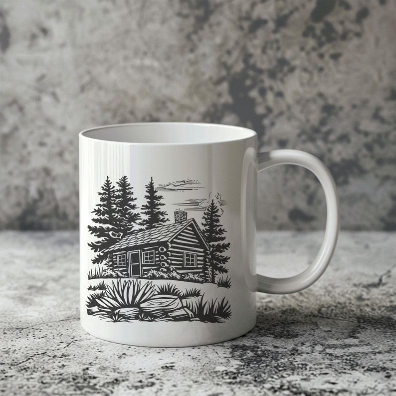 Log Cabin Summer PNG Bundle SVG DXF Laser Burn Wood Engrave Lightburn ...