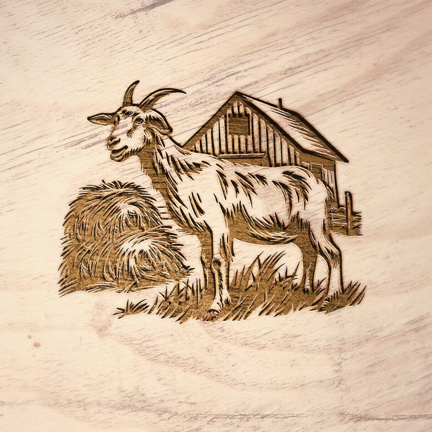 Goat Farm Barn PNG Bundle SVG DXF Laser Burn Wood Engrave Lightburn ...
