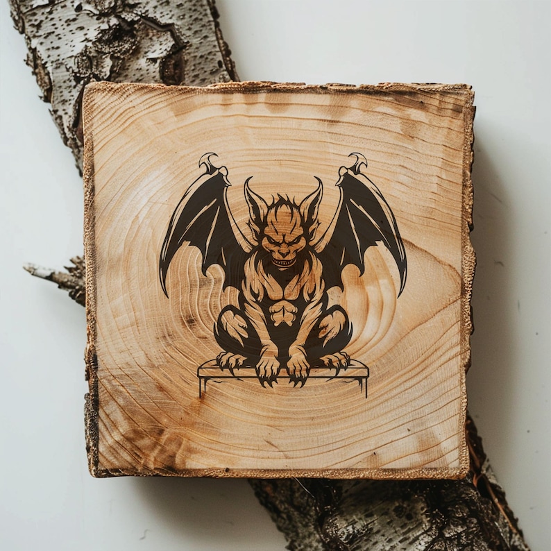 Gargoyle PNG Bundle SVG DXF Laser Burn Wood Engrave Lightburn Laser ...