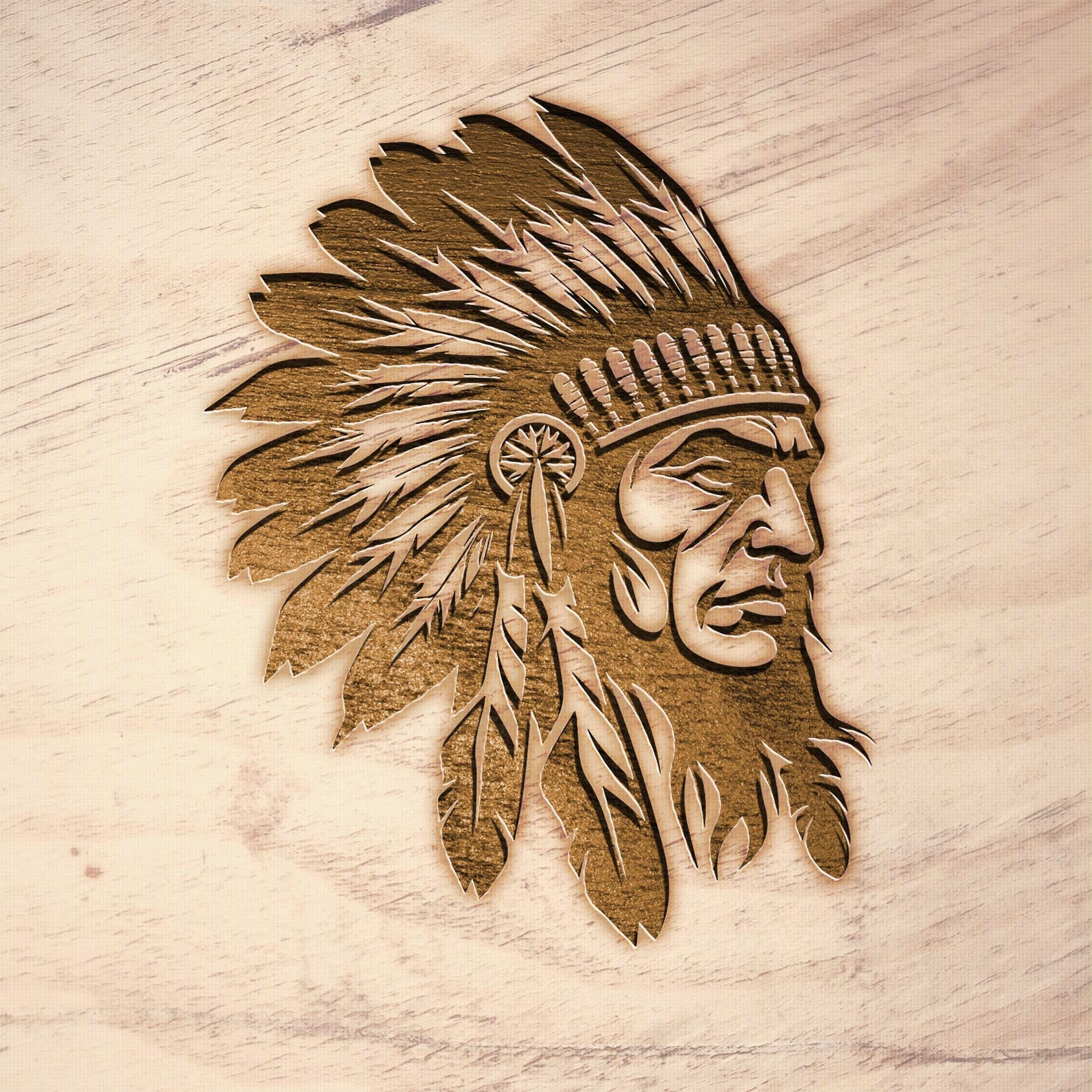 Native American Chief PNG Bundle SVG DXF Laser Burn Wood Engrave ...