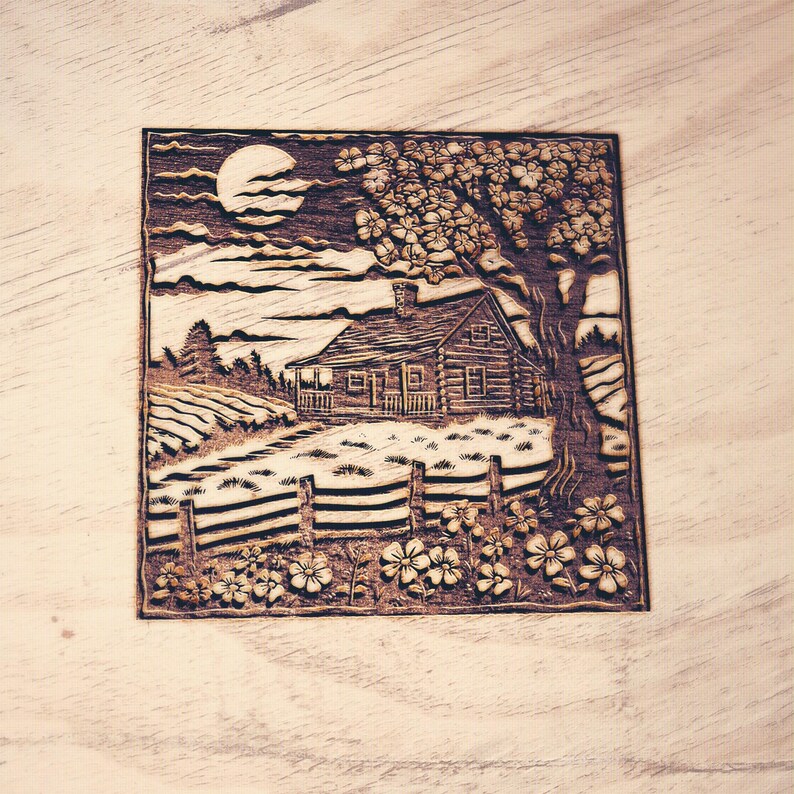 Log Cabin Spring PNG Bundle SVG DXF Laser Burn Wood Engrave Lightburn ...