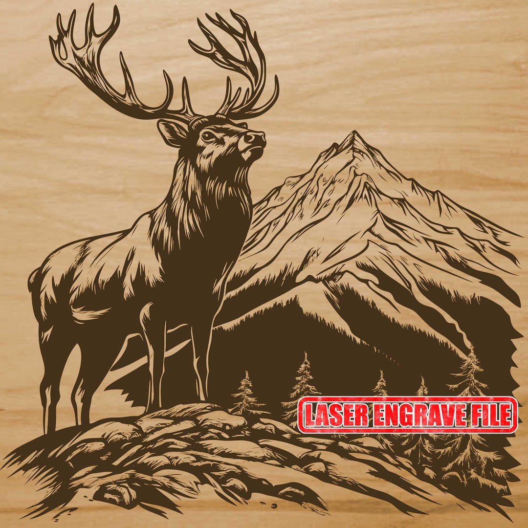 Stag Laser Engrave SVG File PNG File Laser File | Laserdatei | Laser ...