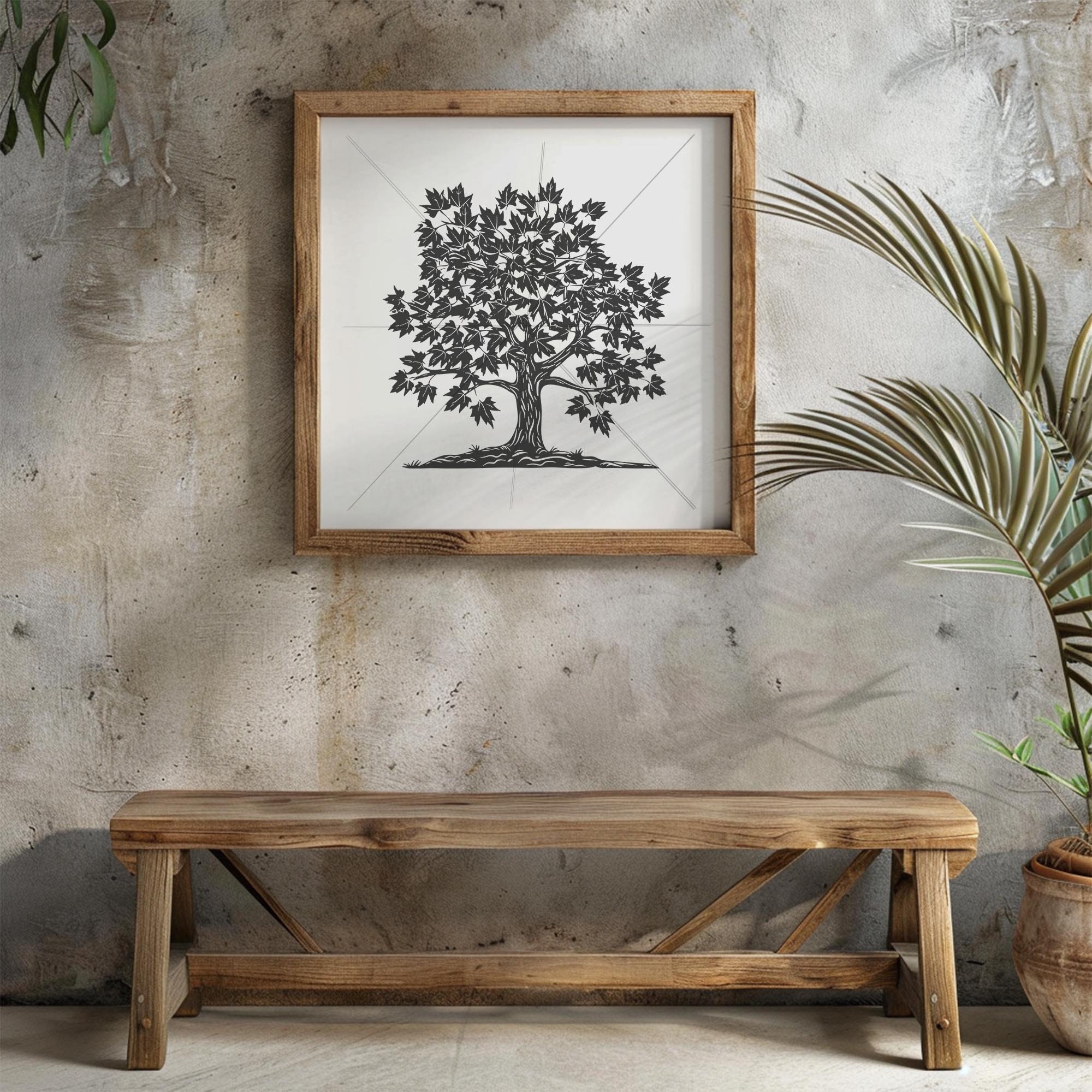 Big Leaf Maple Tree PNG Bundle SVG DXF Laser Burn Wood Engrave ...