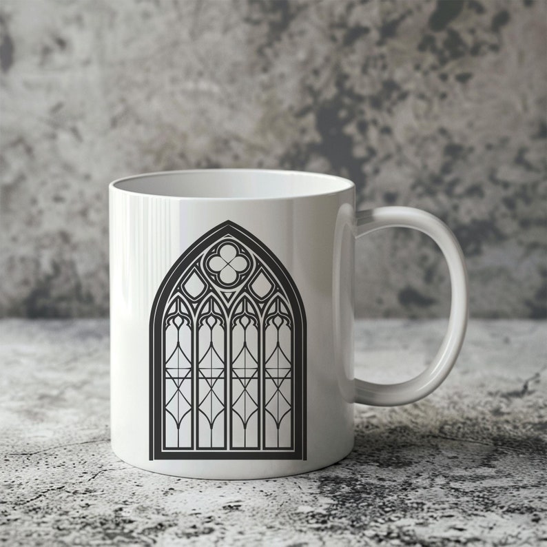 Gothic Church Window PNG Bundle SVG DXF Laser Burn Wood Engrave ...