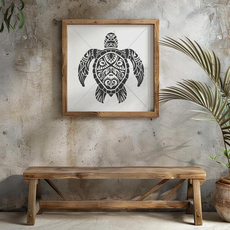 Polynesian Turtle PNG Bundle SVG DXF Laser Burn Wood Engrave Lightburn ...