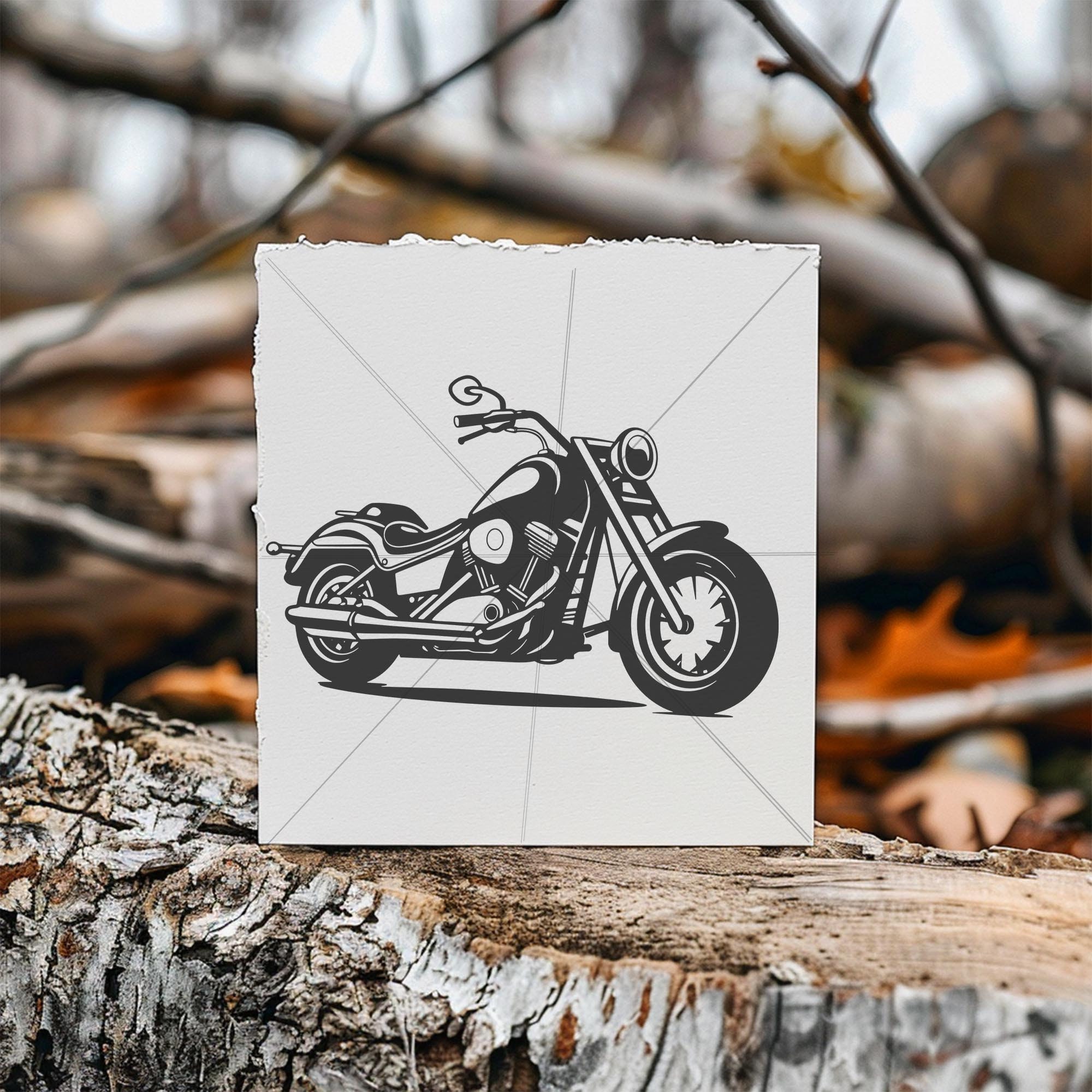 Motorcycle PNG Bundle SVG DXF Laser Burn Wood Engrave Lightburn Laser ...