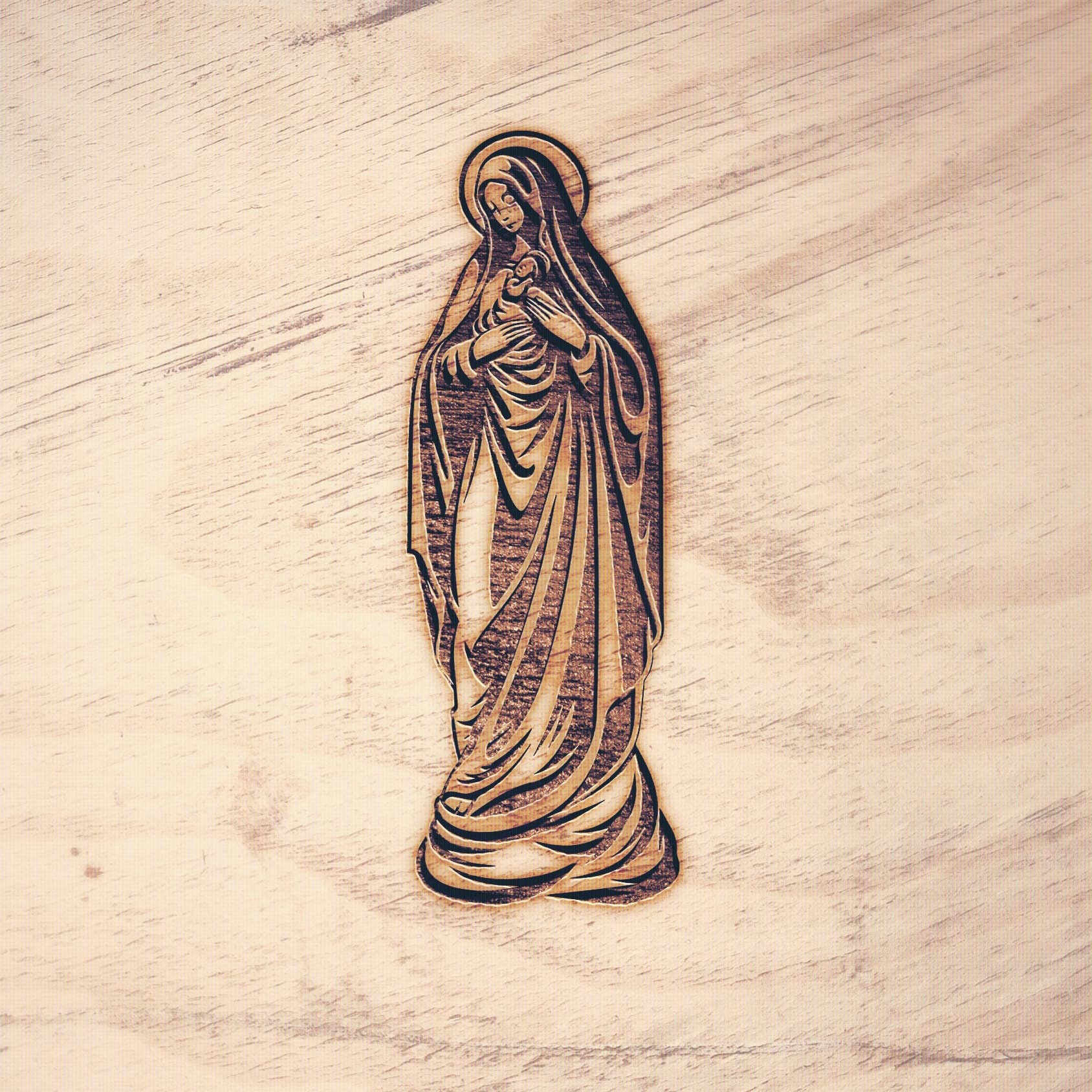 Virgin Mary PNG Bundle SVG DXF Laser Burn Wood Engrave Lightburn Laser ...
