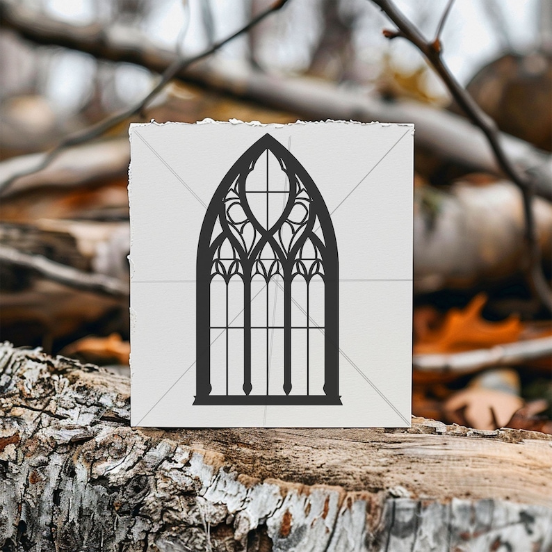 Gothic Church Window PNG Bundle SVG DXF Laser Burn Wood Engrave ...