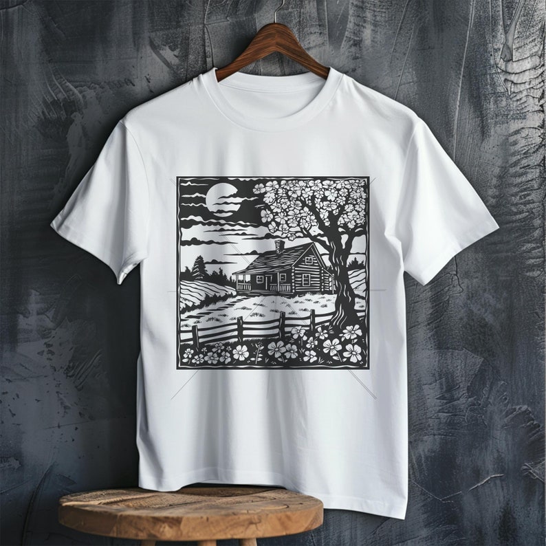 Log Cabin Spring PNG Bundle SVG DXF Laser Burn Wood Engrave Lightburn ...