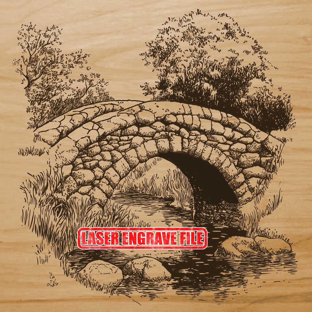 Stone Bridge Laser Engrave SVG File PNG File Laser File | Laserdatei ...