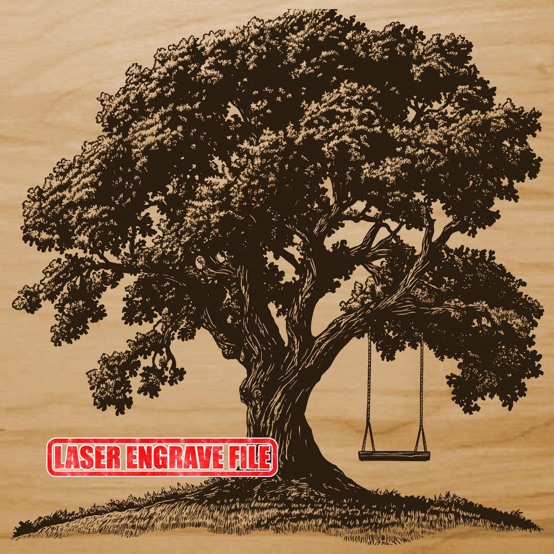 Oak Tree Laser Engrave SVG File PNG File Laser File | Laserdatei ...