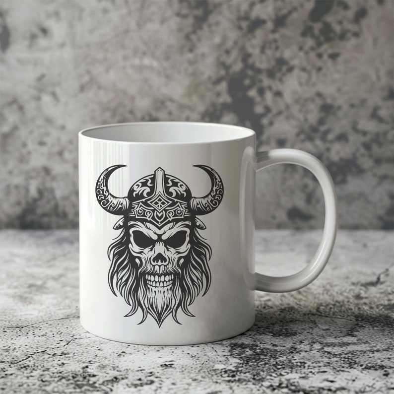 Viking Skull PNG Bundle SVG DXF Laser Burn Wood Engrave Lightburn Laser ...