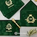 Green Velvet Envelopes With Monogram / A7 (13.5 X 19 Cm) / Gold Foil ...