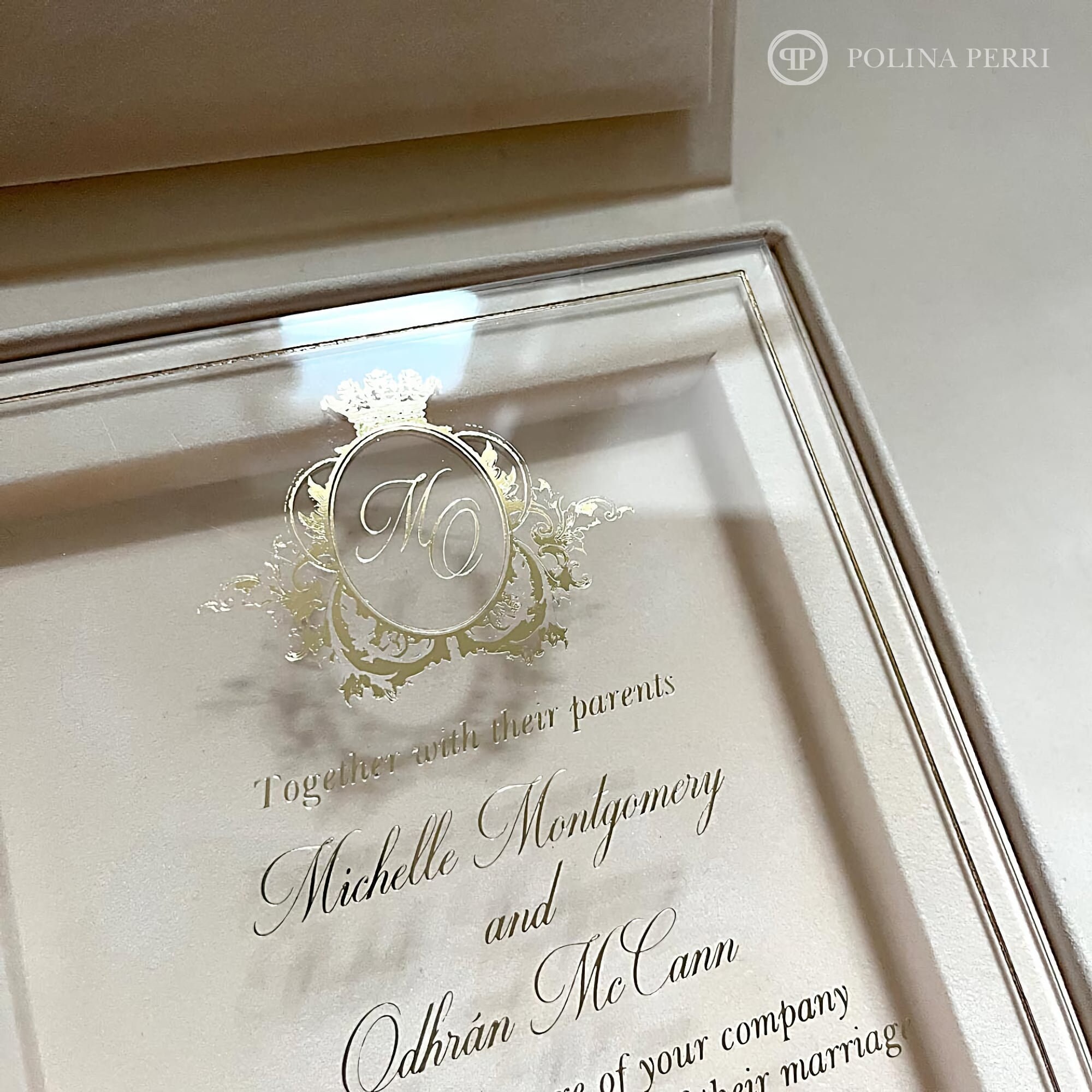 Blush Velvet Wedding Invitations Box 5.7x7.8/145 X 200 Mm, Gold Press ...