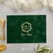 Green Velvet Envelopes With Monogram / A7 (13.5 X 19 Cm) / Gold Foil ...