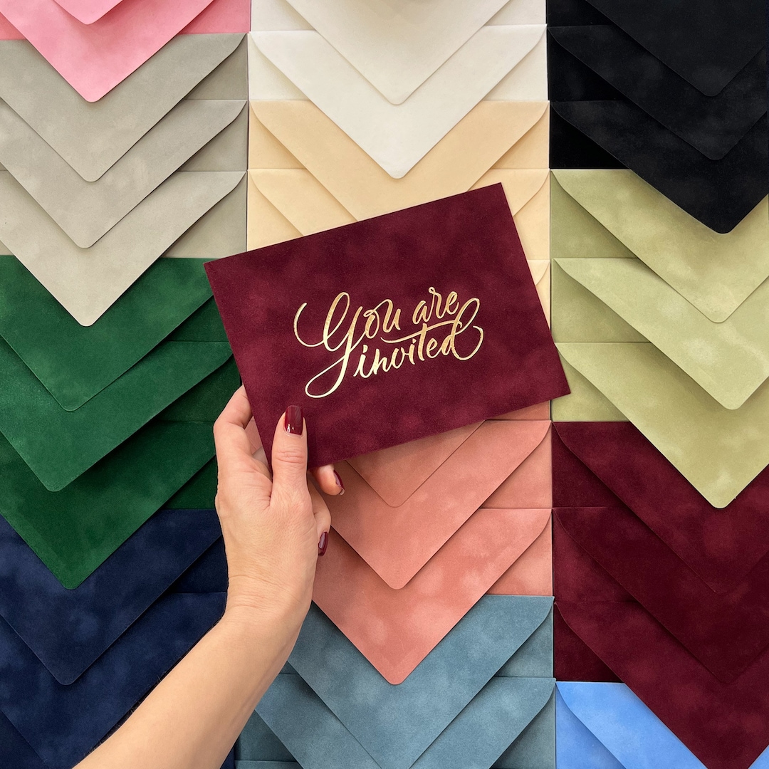 Sample of Velvet Envelope / Envelope for Wedding Cards / Velvet ...