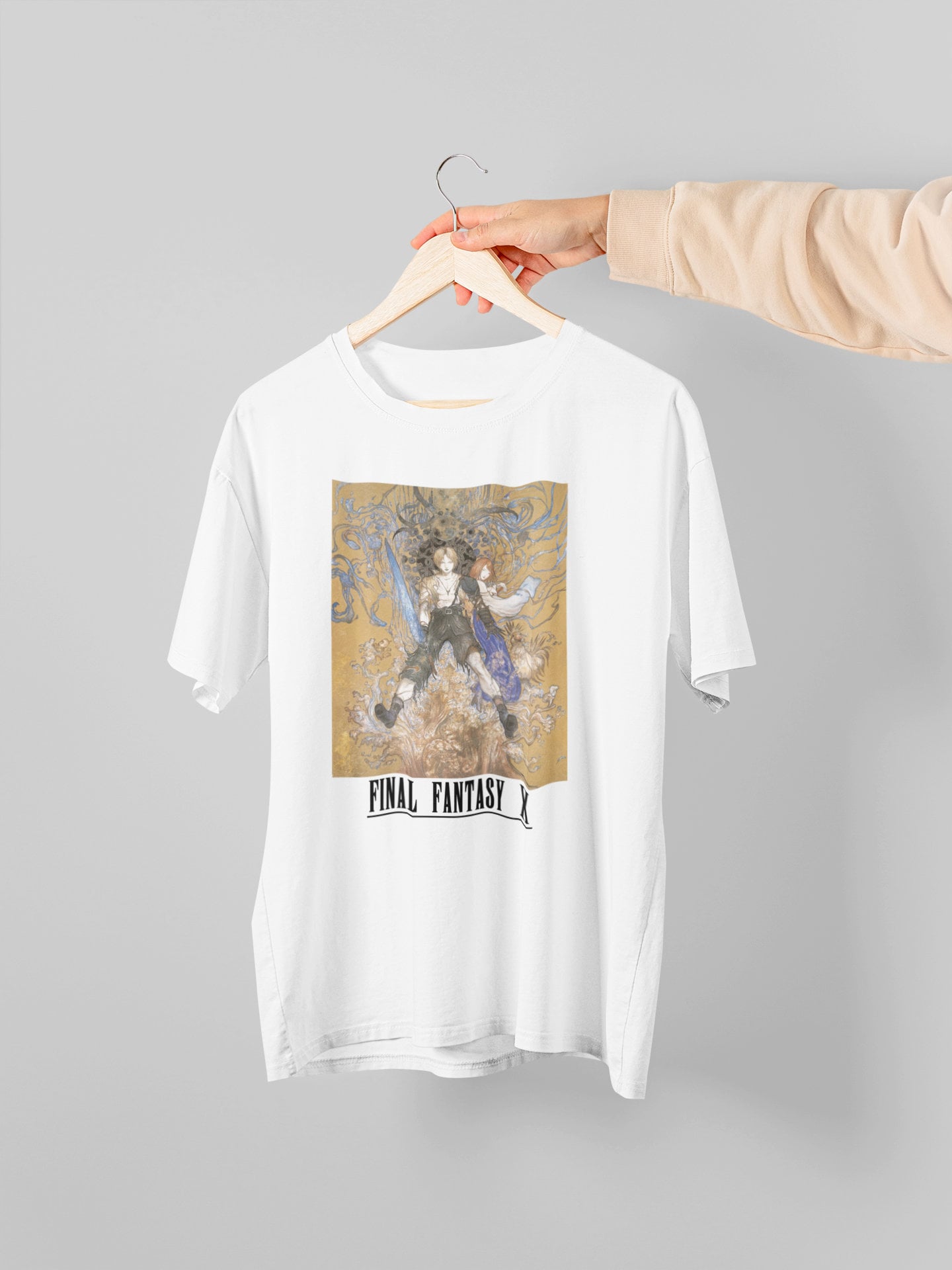 Final Fantasy X Tidus and Yuna Yoshitaka Amano Key Art Premium Unisex T ...