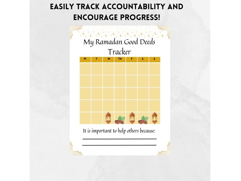 Ramadan Kids Good Deed 30 Day Tracker | Ramadan 30 Acts of Kindness ...