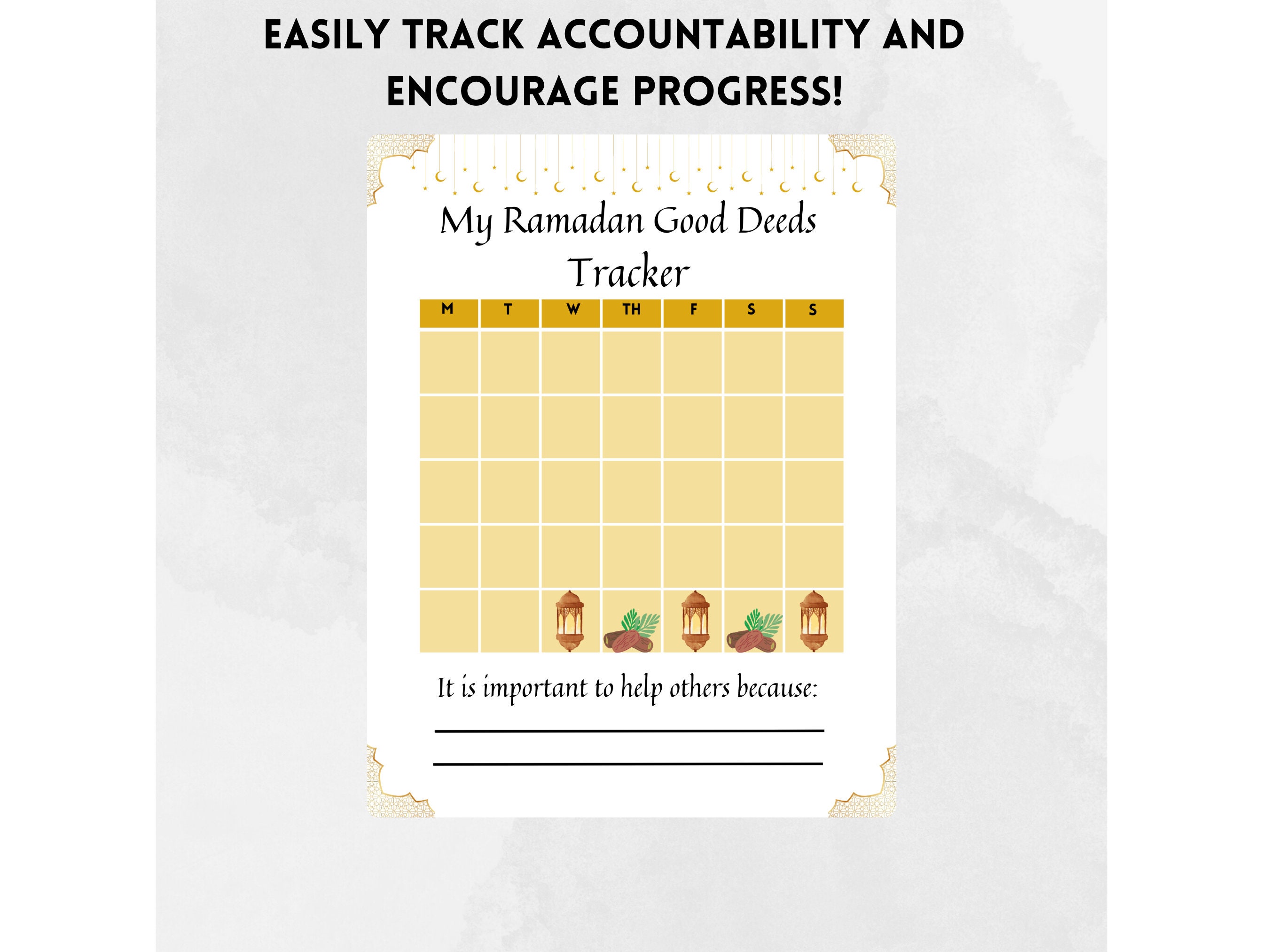 Ramadan Kids Good Deed 30 Day Tracker | Ramadan 30 Acts of Kindness ...