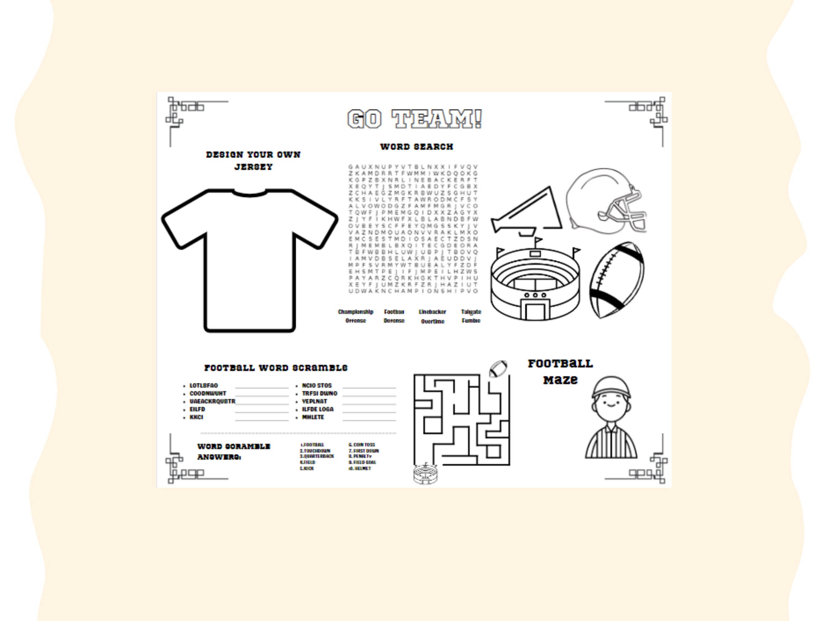 Football Coloring Page Super Bowl Party Coloring Page Football Birthday ...