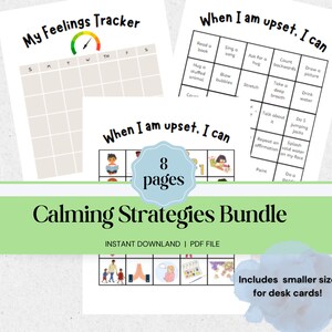 Printable Calming Strategies Bundle for Kids | Coping Strategies for ...