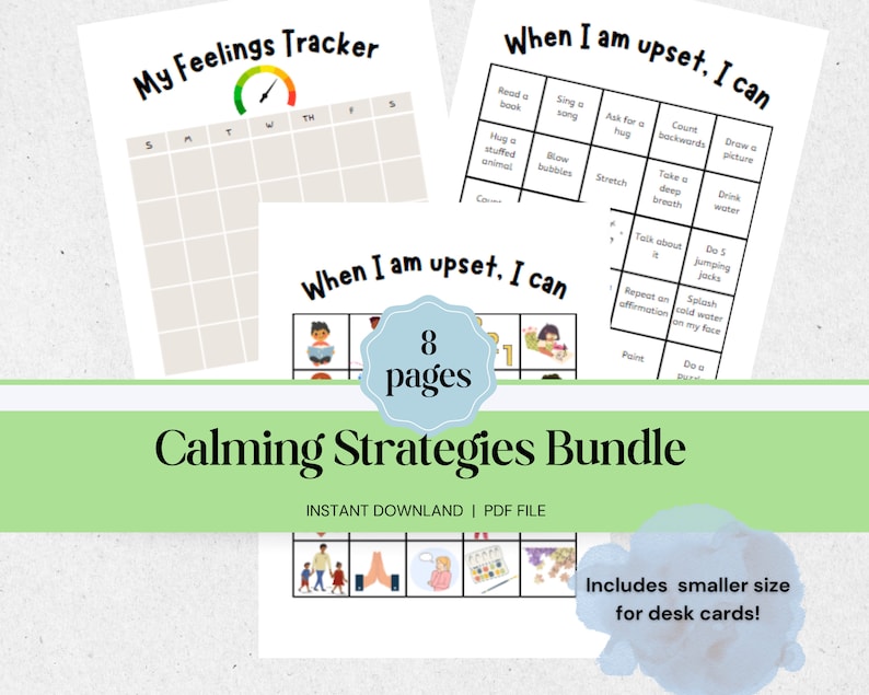 Printable Calming Strategies Bundle for Kids | Coping Strategies for ...