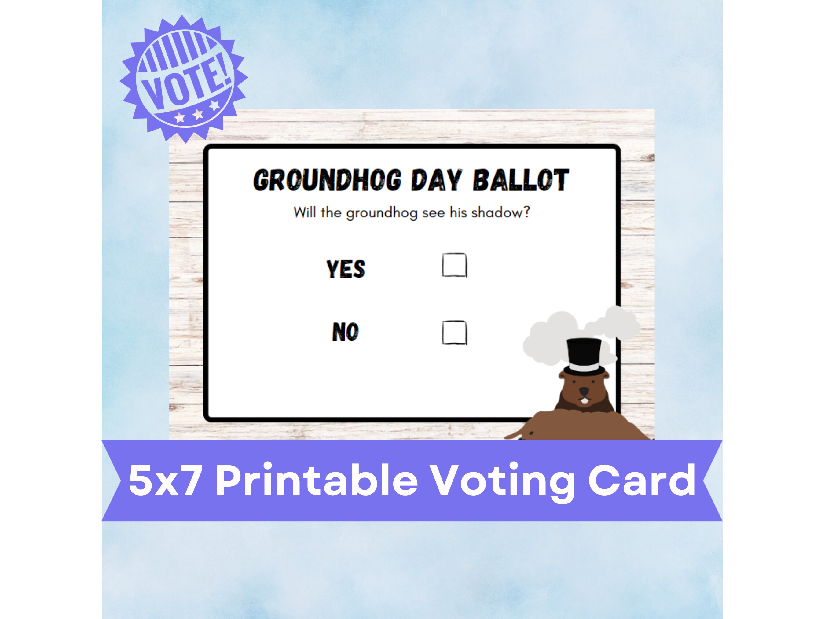 Groundhog Day Printable Voting Ballot | Groundhog Party Game - Etsy