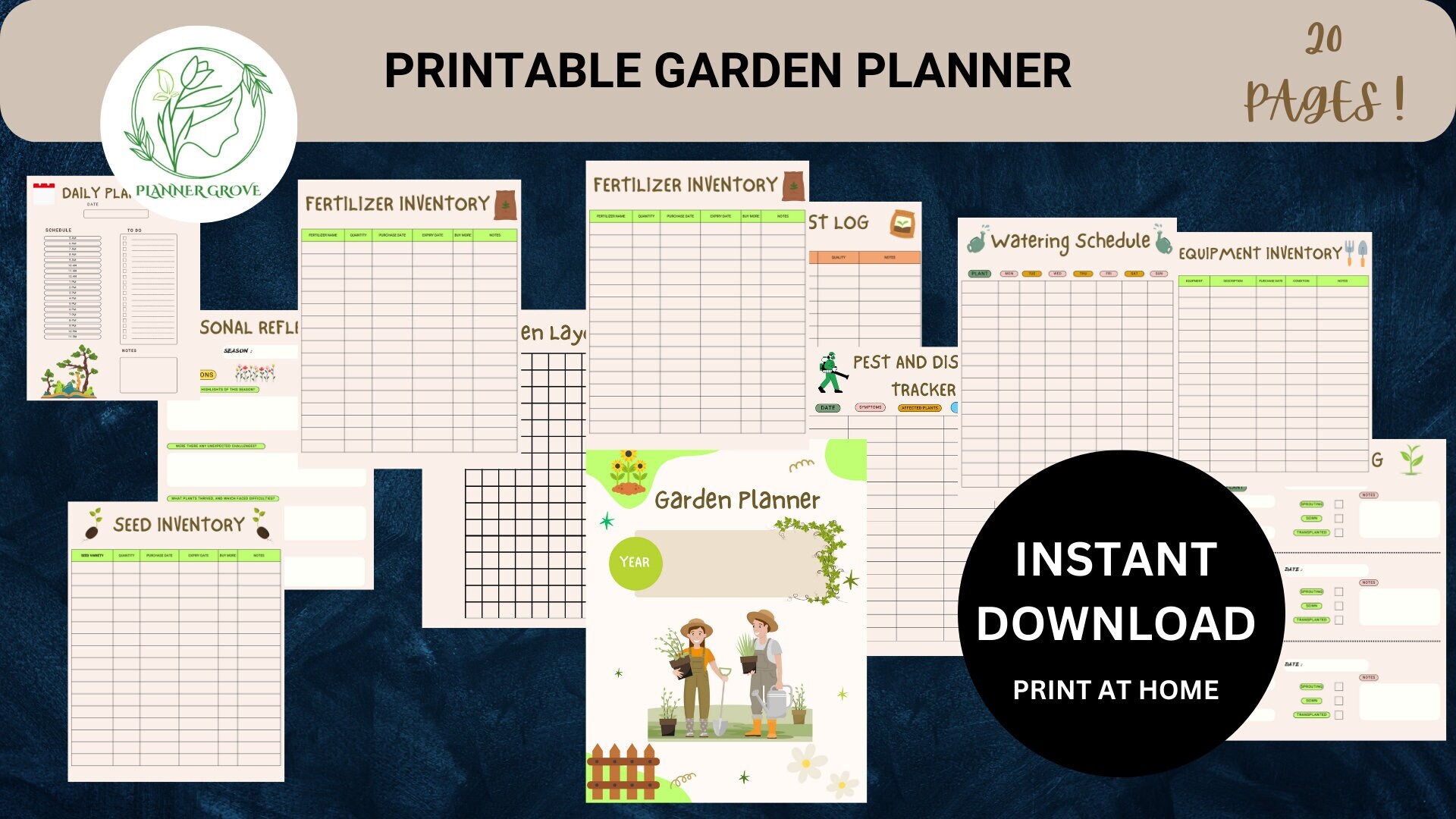 Printable Garden Planner Bundle With Monthly Planting Calendar DIY ...