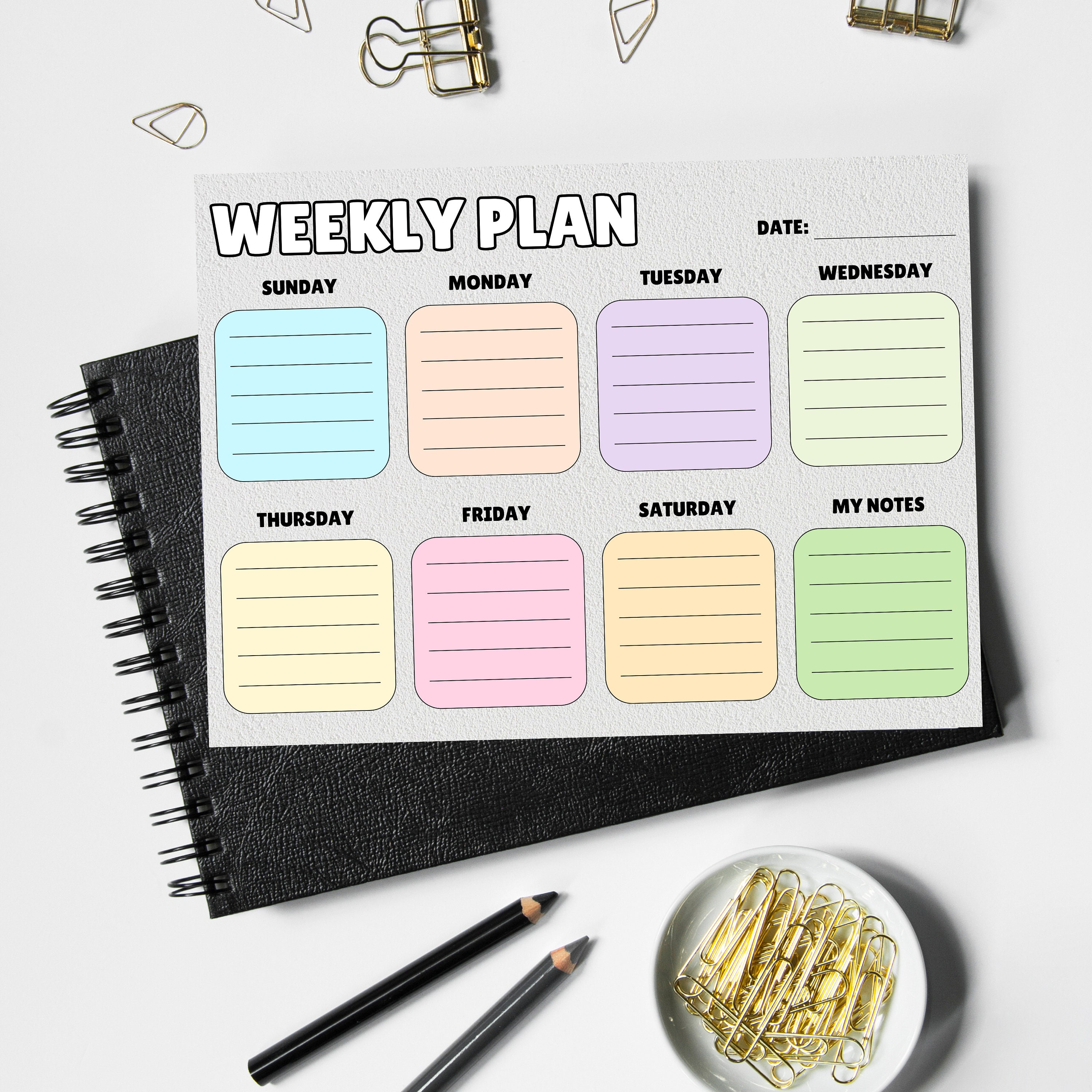 Editable Weekly Planner Printable, Digital Weekly Planner PDF Weekly ...