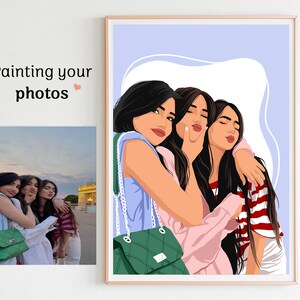 Buy Best Friend Cartoon Portrait, Birthday Gift for Her, Friendship ...