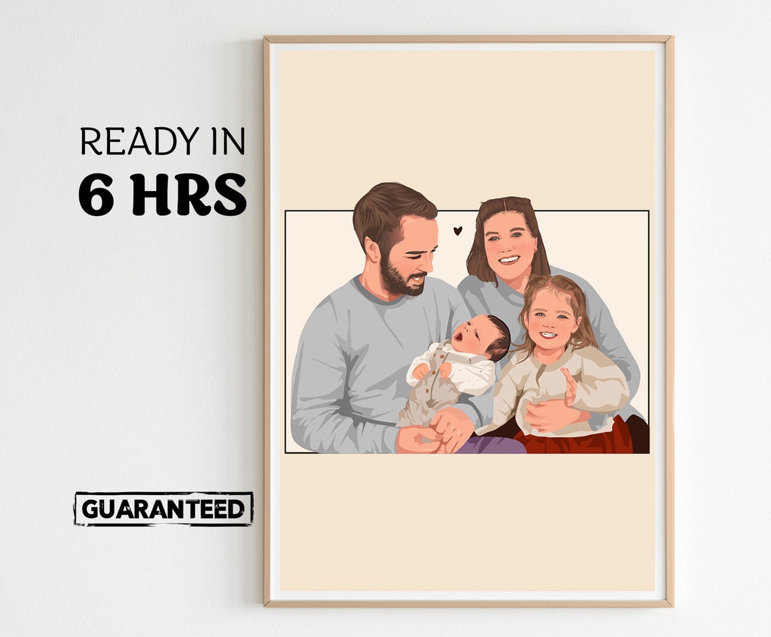 Custom Faceless Family Portrait: Personalized Illustration (digital ...