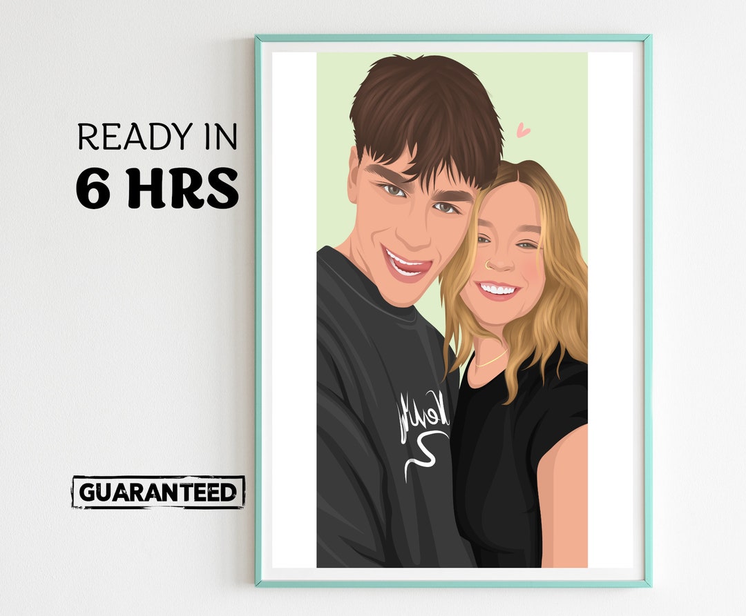Custom Faceless Portrait, Valentine's Day Gift, Couple Illustration ...