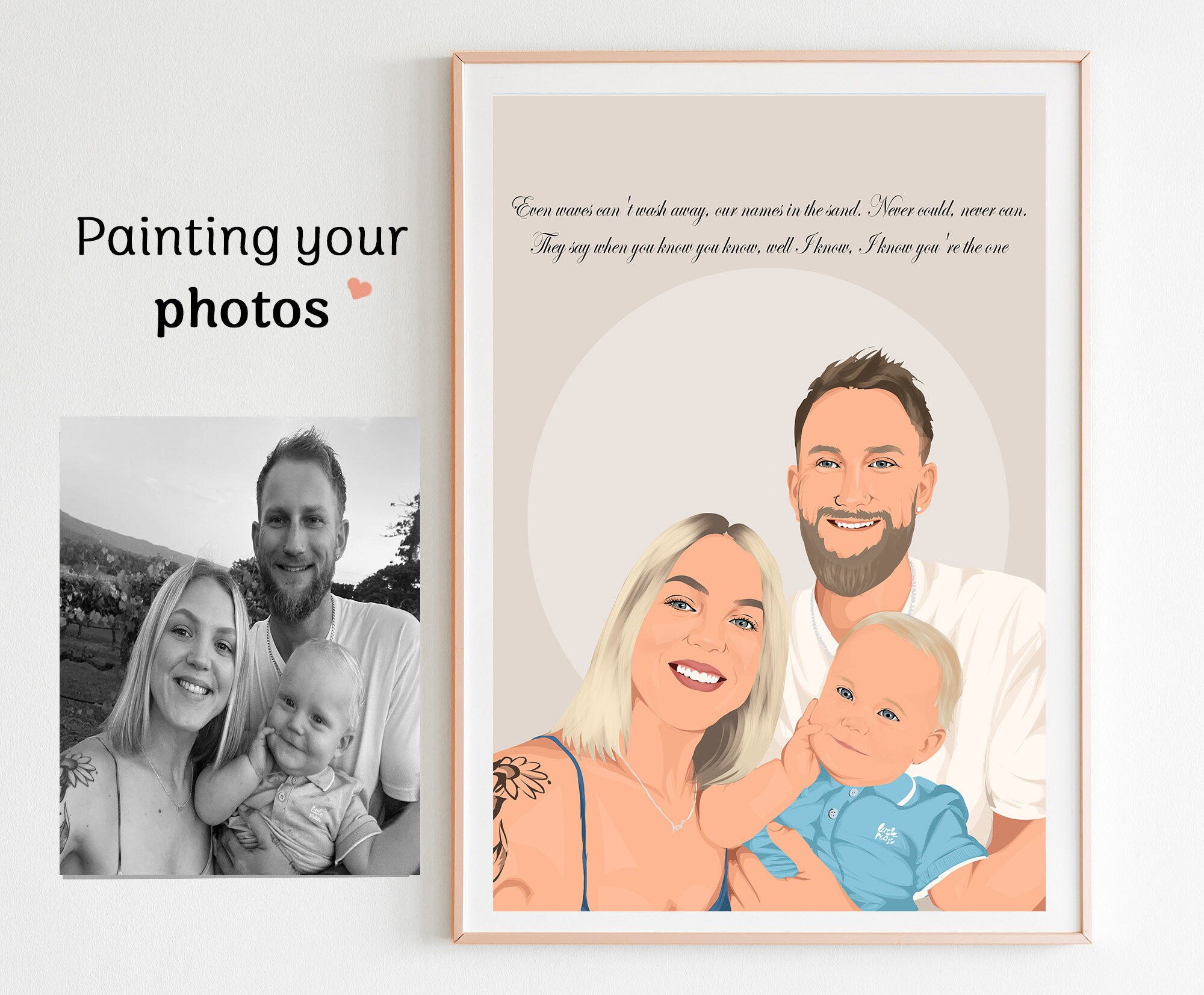 Custom Faceless Family Portrait: Personalized Illustration (digital ...
