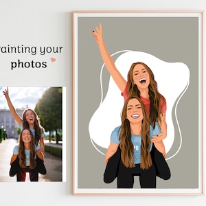 Buy Best Friend Cartoon Portrait, Birthday Gift for Her, Friendship ...