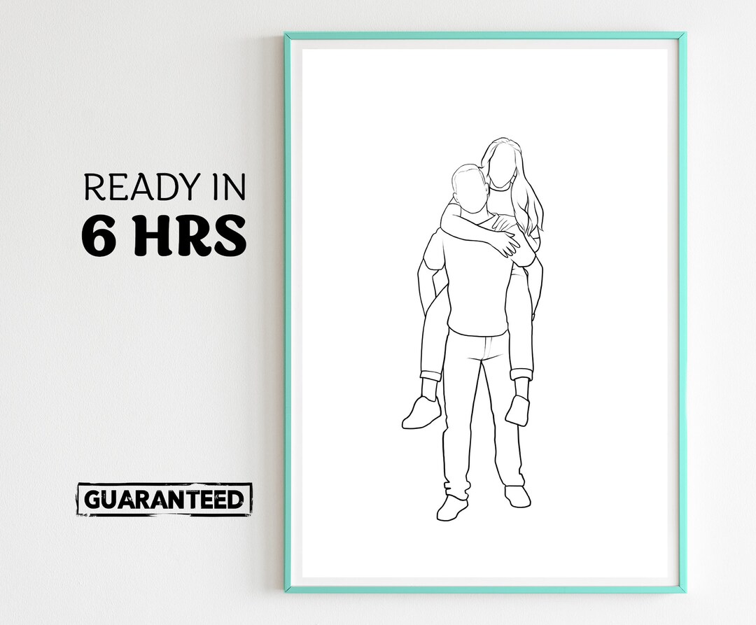 Custom Line Art Portrait, Personalized Family Illustration (digital ...