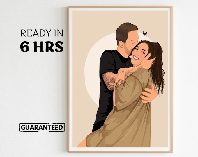 Gift for Couple, Couple Portrait, Family Portrait, Faceless Portrait ...