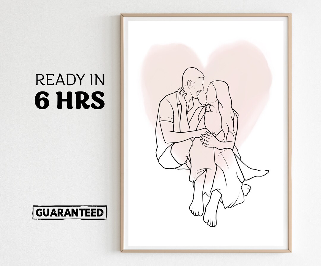 Custom Family Line Art Portrait: Minimalist Faceless Illustration ...