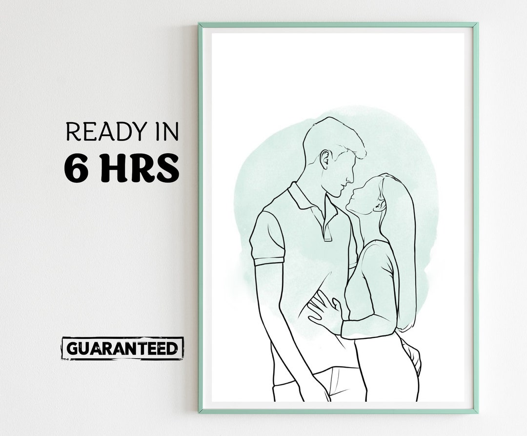 Custom Line Drawing, First Anniversary Gift, Custom Line Art ...
