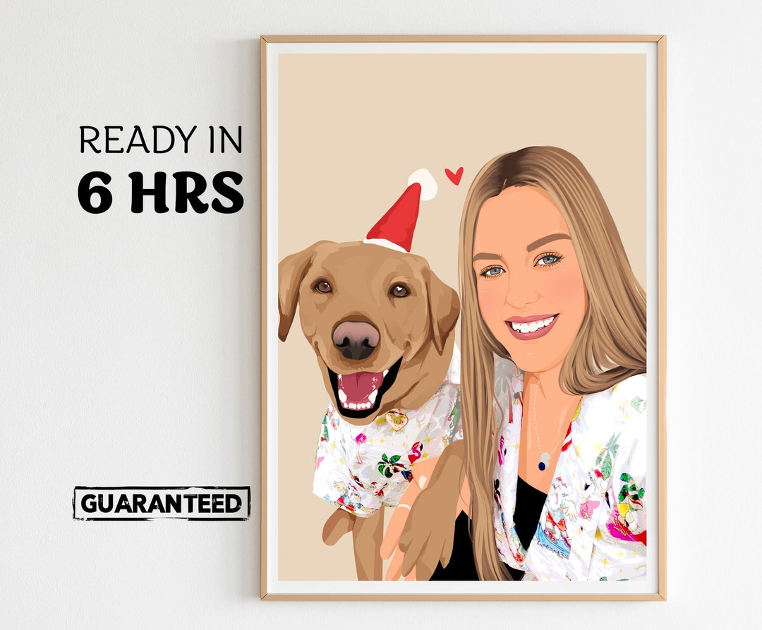 Custom Pet Portrait: Faceless Dog Illustration, Bestie Gift (digital ...