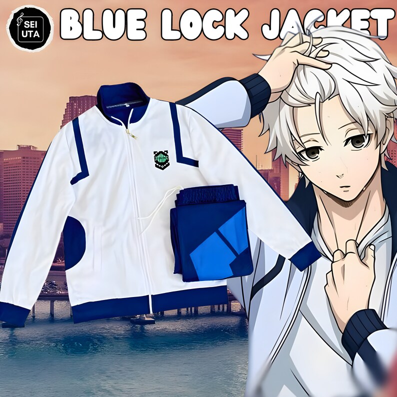 Blue Lock Tracksuit Sportswear Fullzip Anime Reo Nagi Bachira Isagi ...