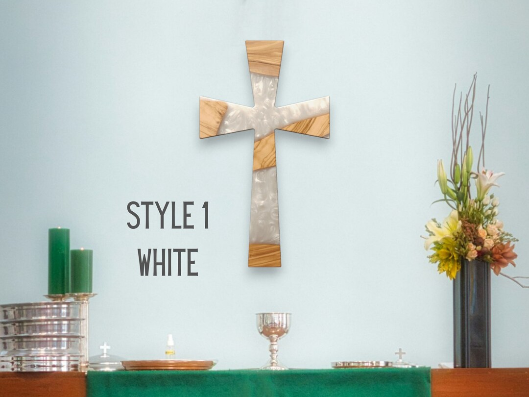 Custom Made Resin&olive Wood Wall Cross,wooden Crucifix,epoxy and Olive ...