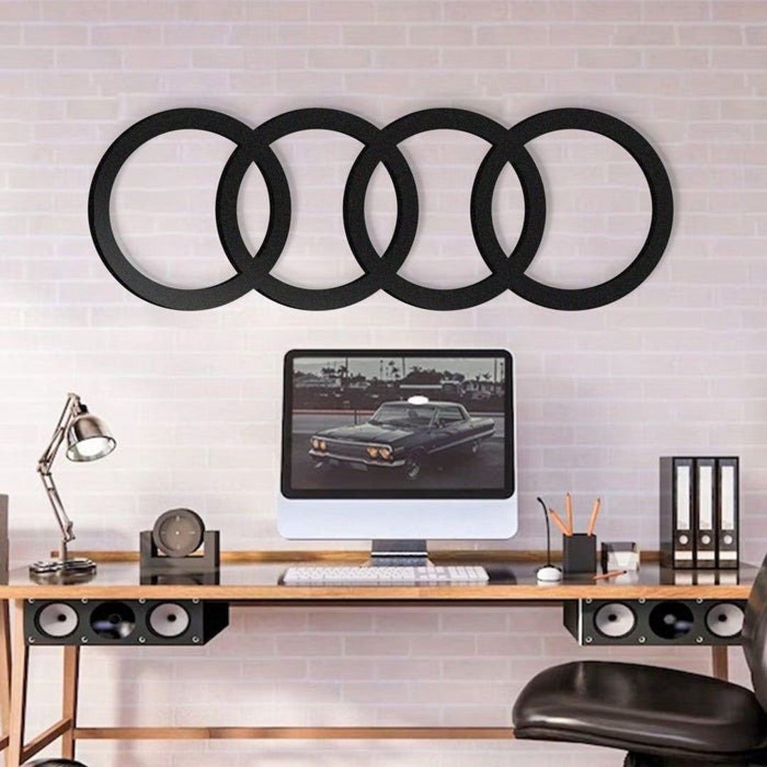 AUDI Logo Metal Sign, AUDI Metal Wall Decor, Garage Wall Art, Logo Sign ...