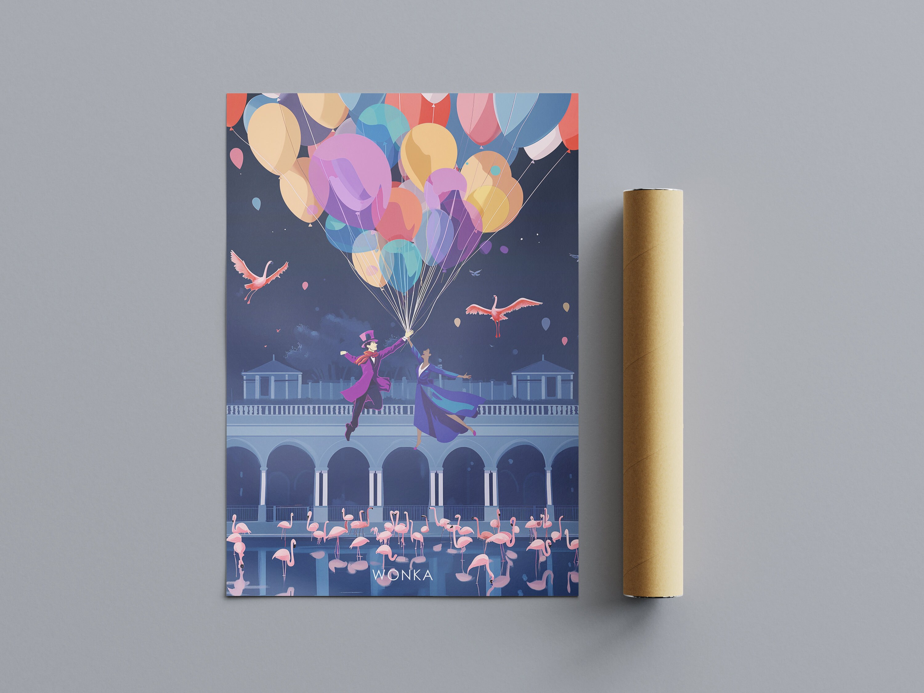 Wonka Minimal Illustration Canvas Print, Wall Decor, Minimal Movie Art ...