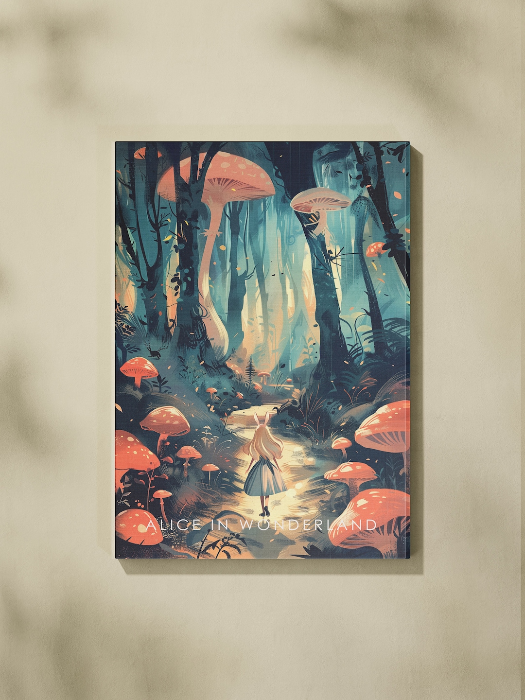 Alice in Wonderland Minimal Illustration Canvas Print, Wall Decor ...