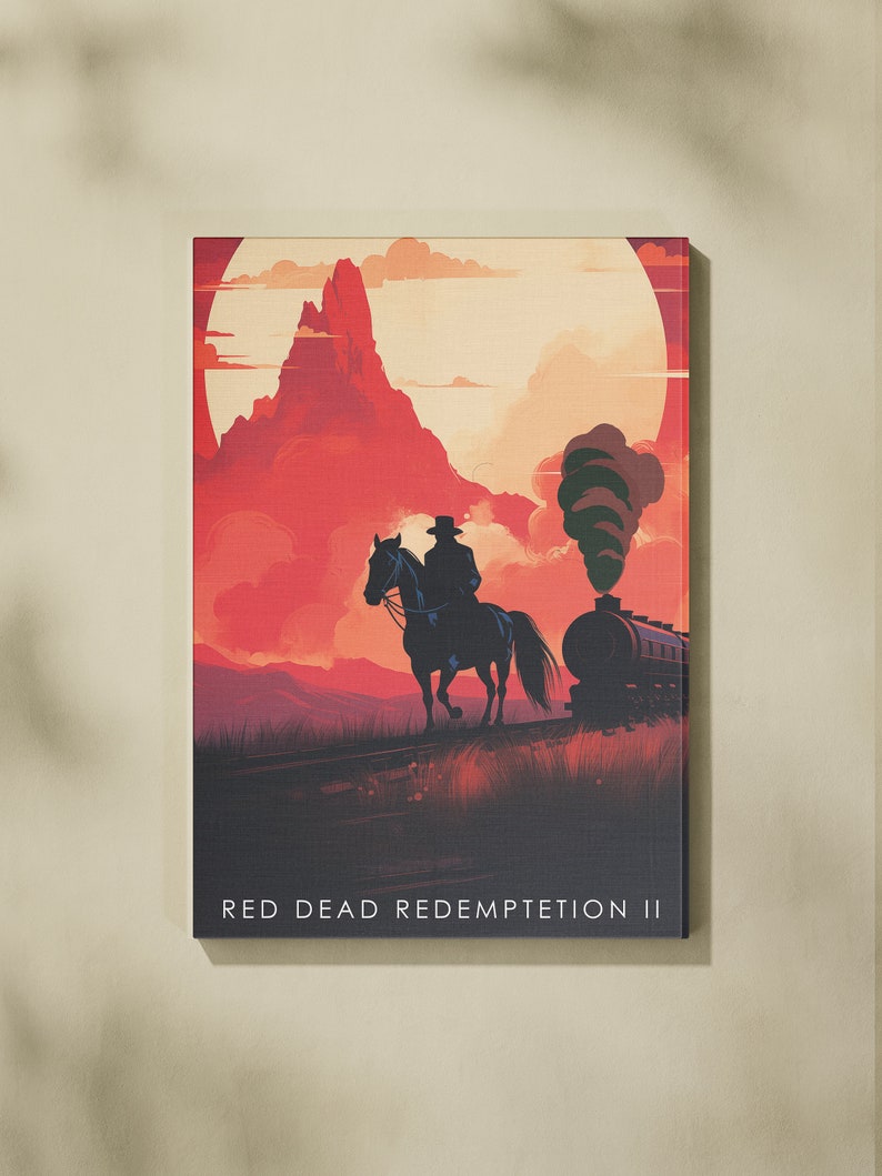 Red Dead Redemption 2 Digital Print, Minimal Game Illustration, Wall ...