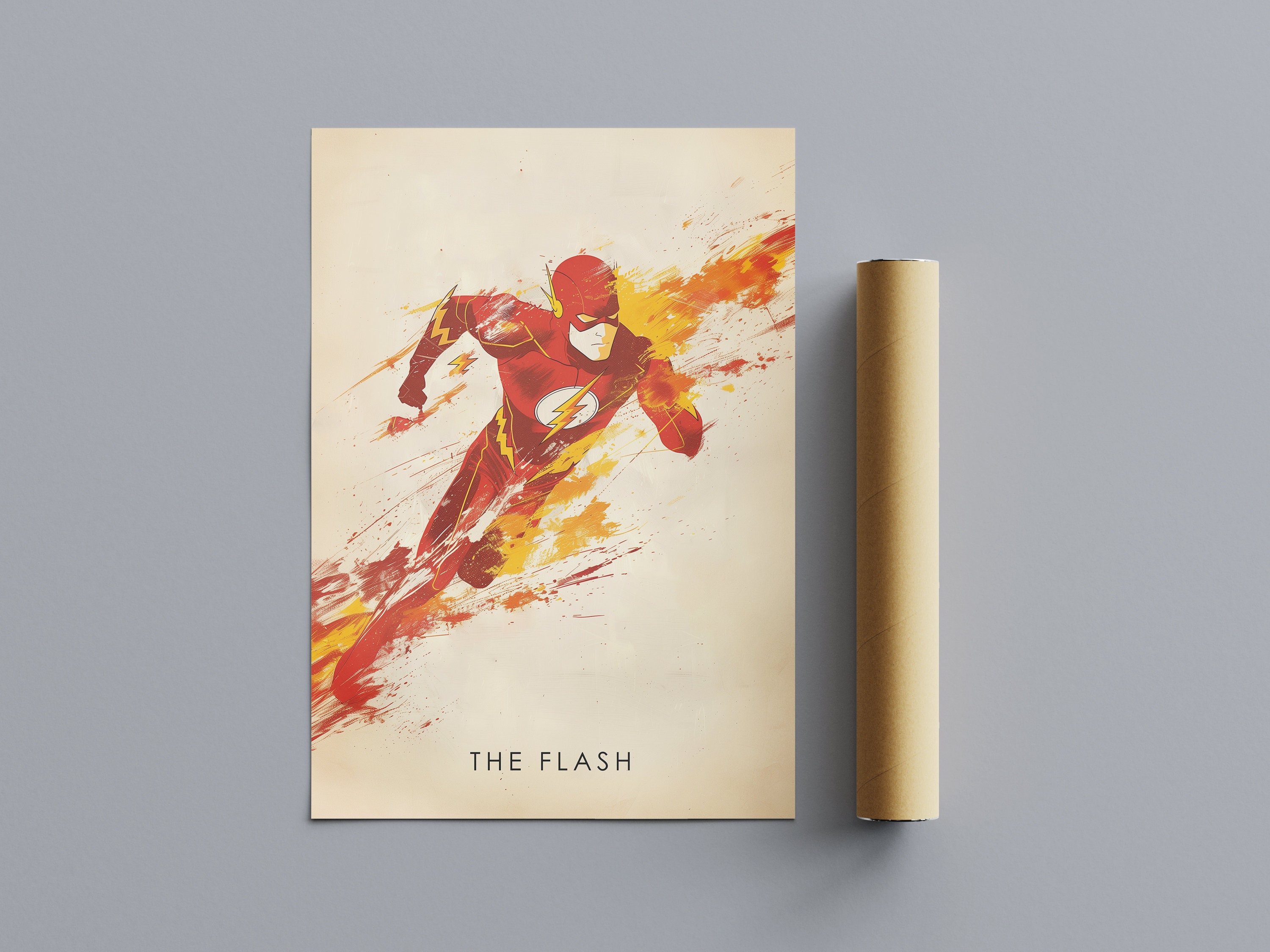 The Flash Minimal Illustration Canvas Print, Wall Decor, Minimal Movie ...