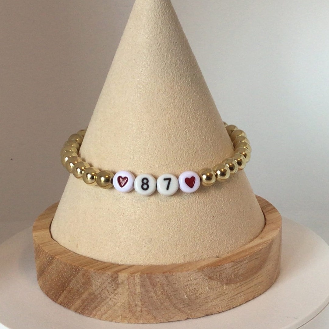 Swiftie 87 Gold Bead Bracelet - Etsy