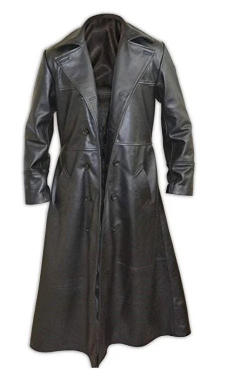 Handmade Mens Black the Crow Costume Trench Long Leather Coat - Etsy
